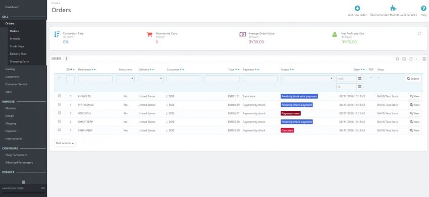 Overview of the Prestashop 1.7 Admin Panel Menu | BelVG Blog